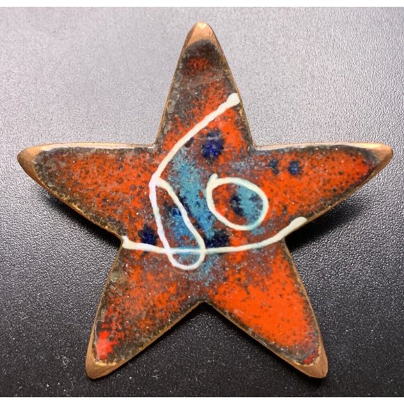 Vintage | Jewelry | Hans Nelson Enamel Copper Brooch Pin Modernist ...